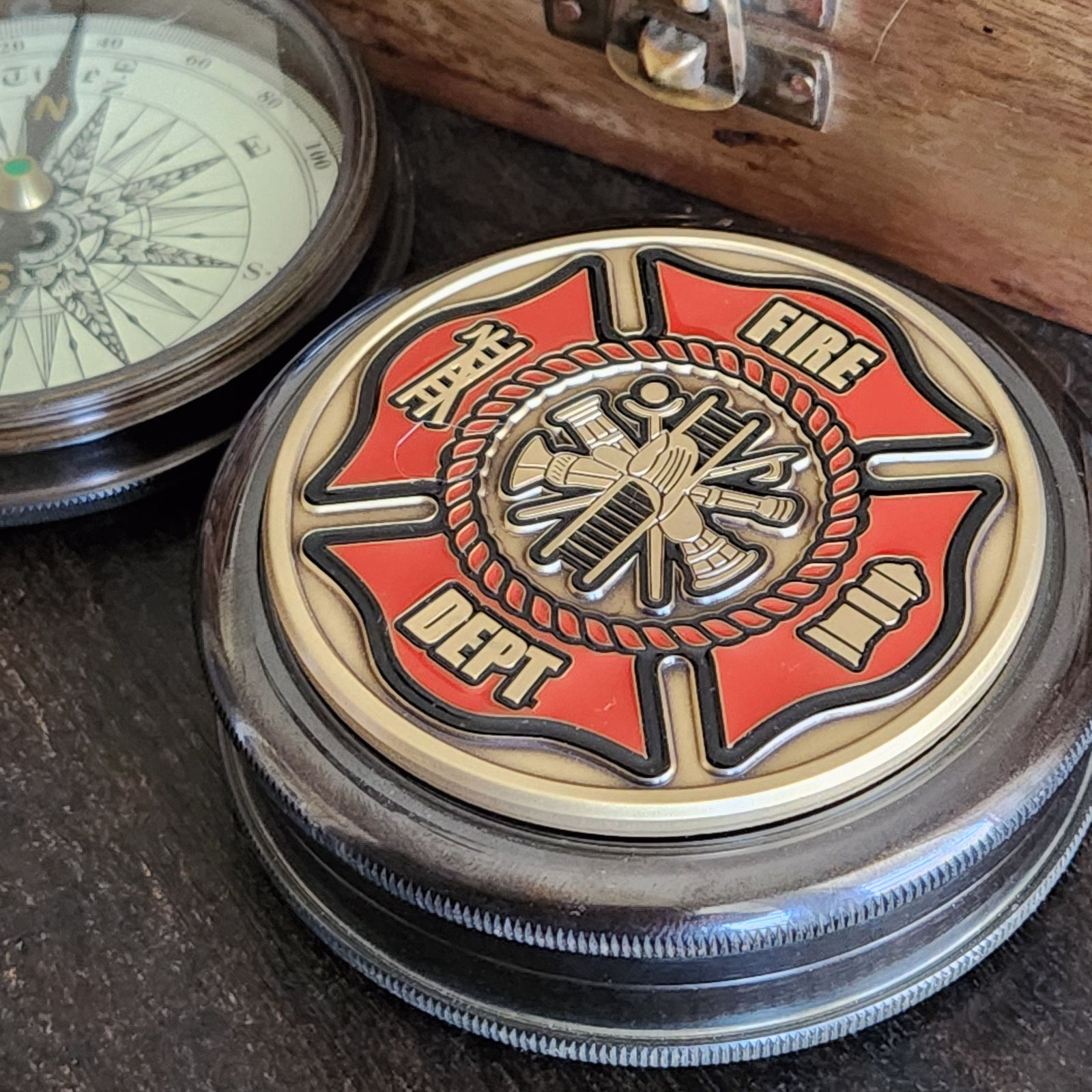 Fire Fighter Medallion Compass – A Simpler Time