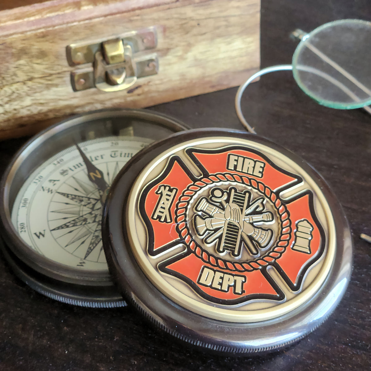 Fire Fighter Medallion Compass – A Simpler Time