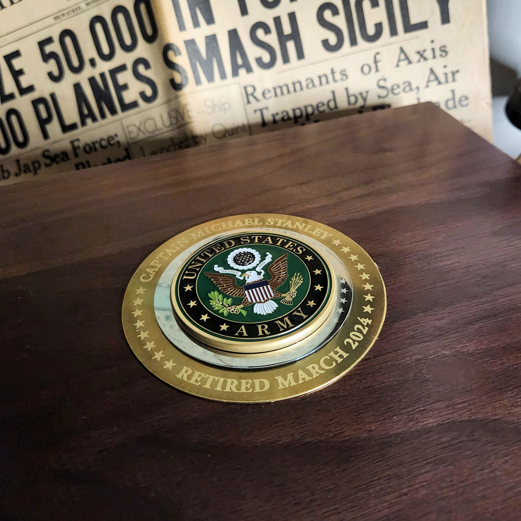 Large Deluxe Personalized U.S. Army Keepsake Box with Brass Medallion ...