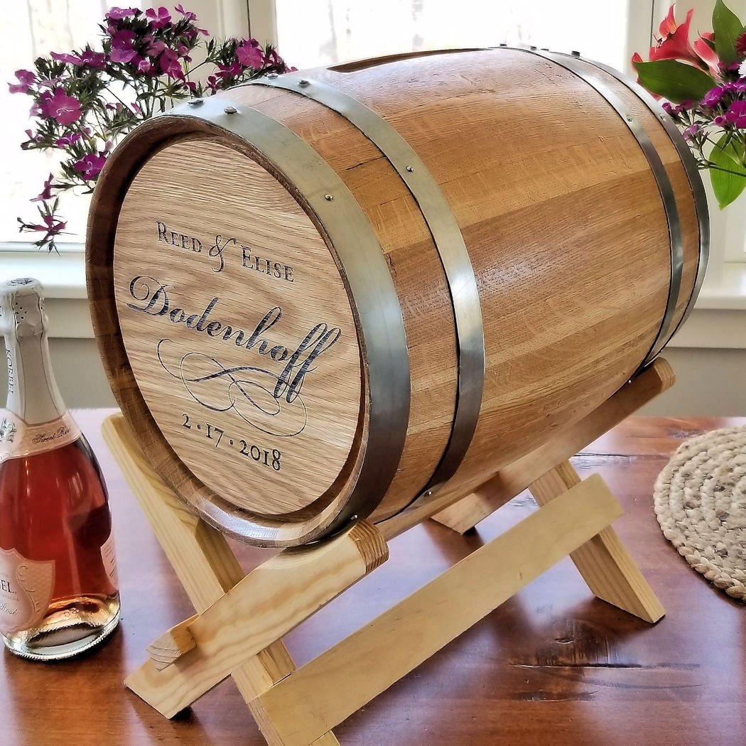 5 Gallon Personalized Script Wedding Barrel – A Simpler Time