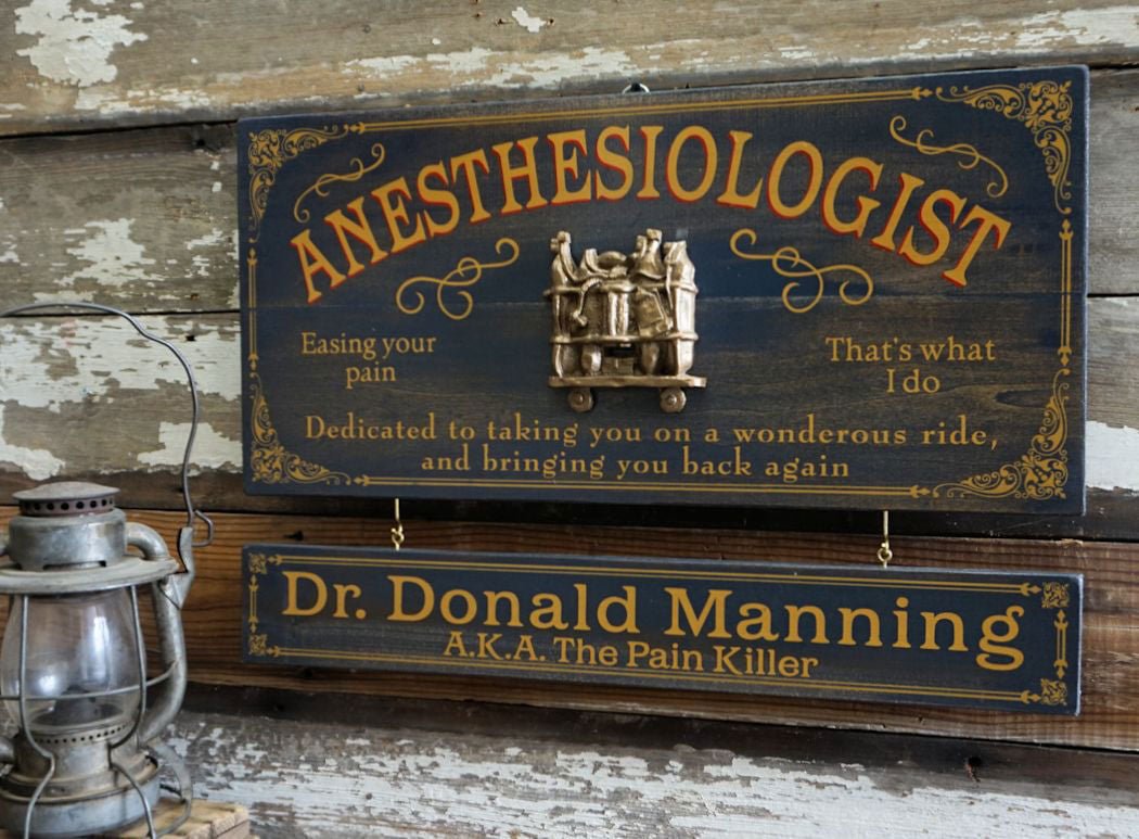 Anesthesiologist Wood Sign with Optional Personalization – A Simpler Time