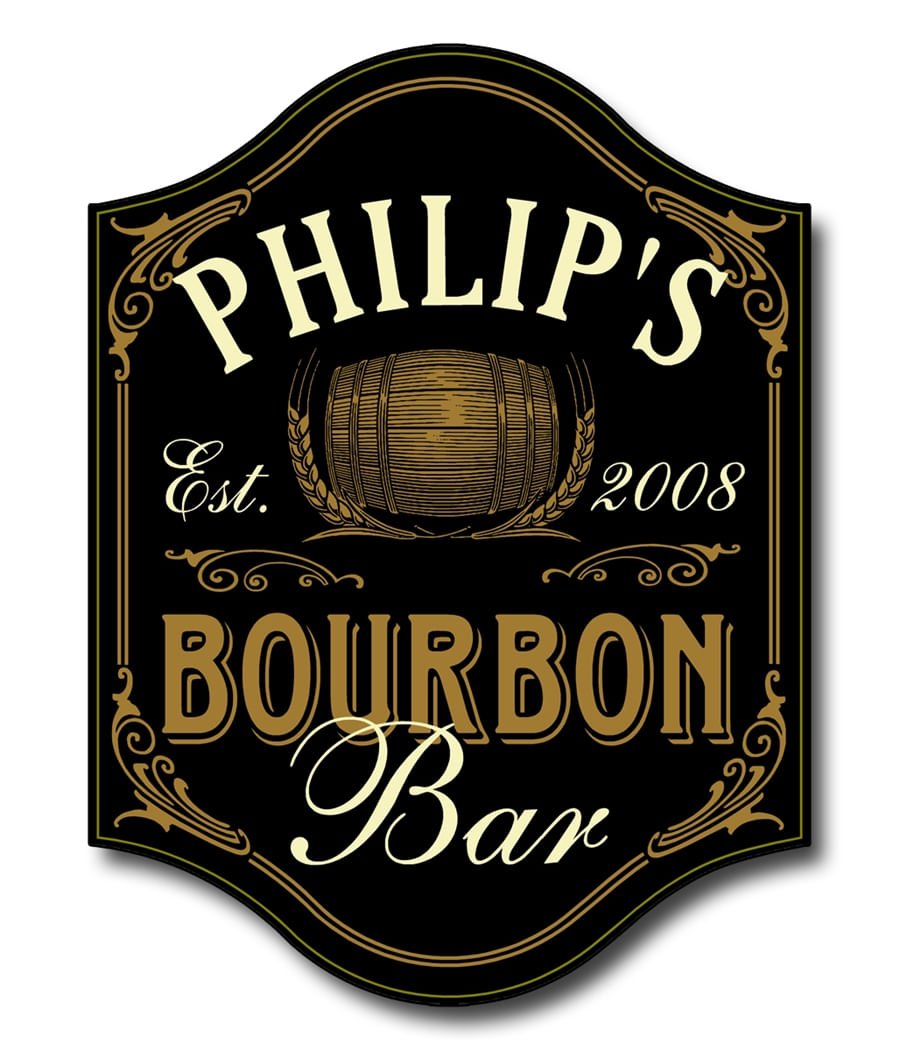 Bourbon Bar Personalized Sign – A Simpler Time