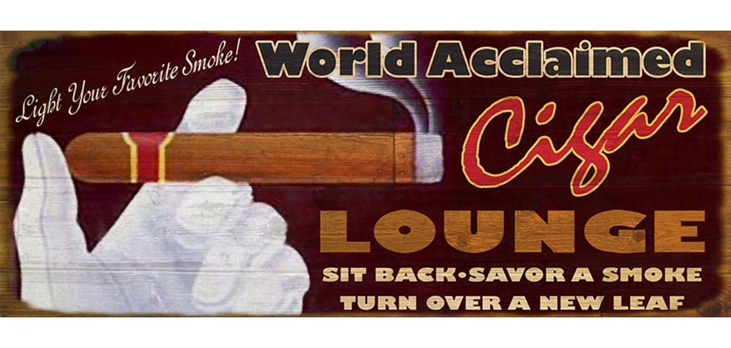Cigar Lounge Personalized Bar Sign – A Simpler Time