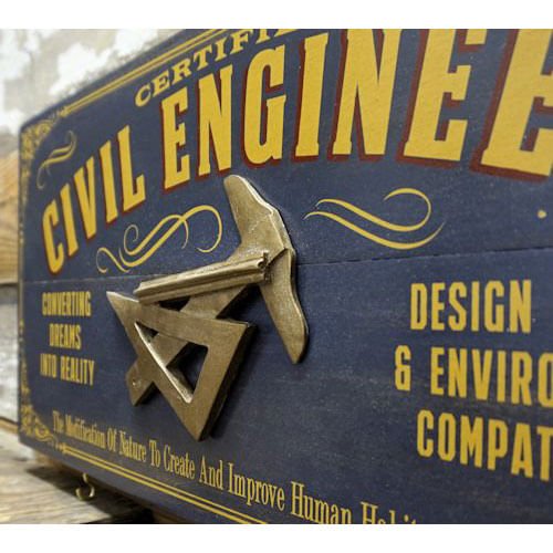 Civil Engineer Wood Sign with Optional Personalization – A Simpler Time