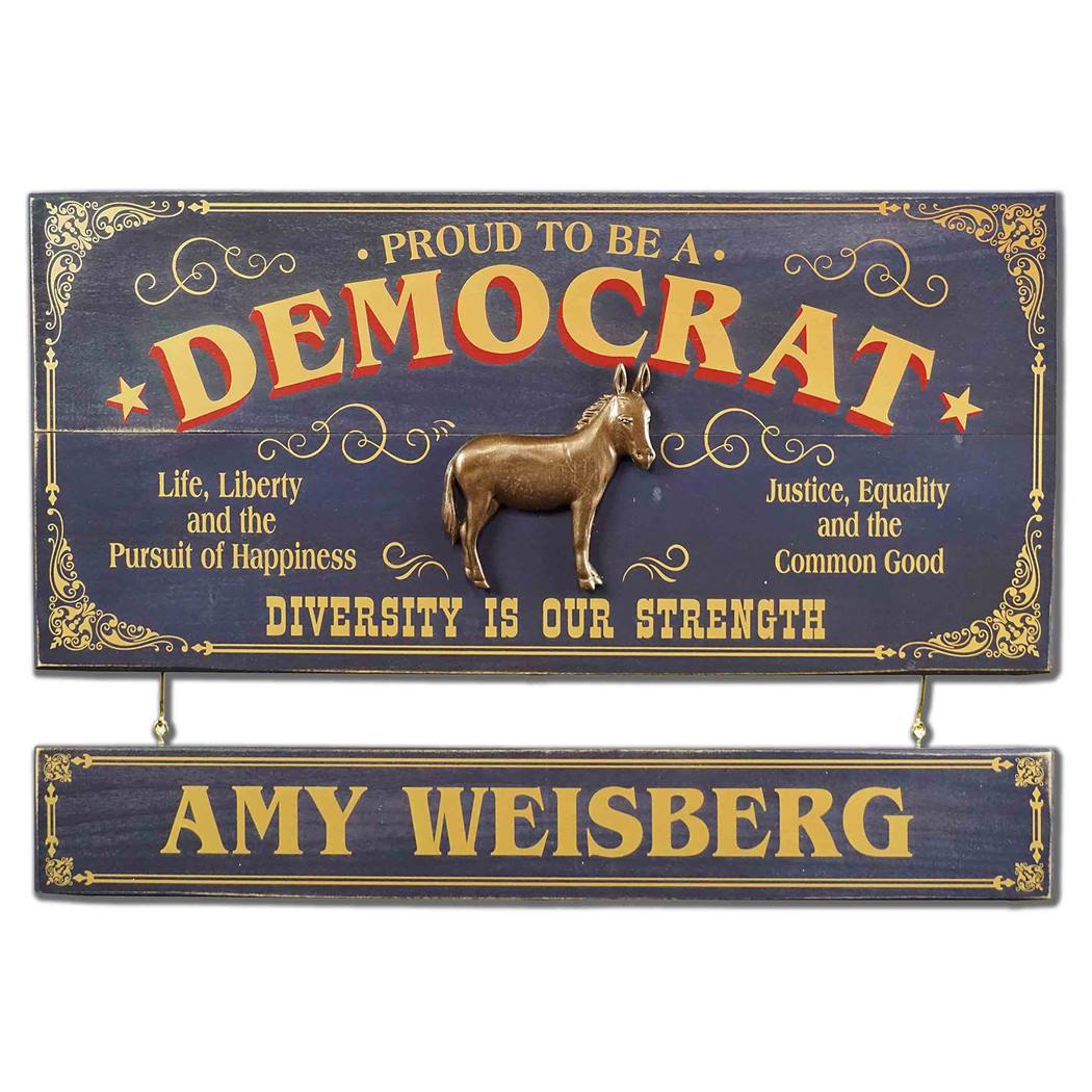 Democrat Wood Sign With Optional Nameboard – A Simpler Time