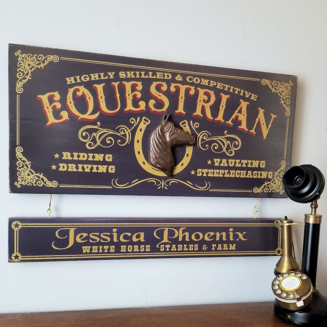 Equestrian Wood Sign with Optional Personalization – A Simpler Time