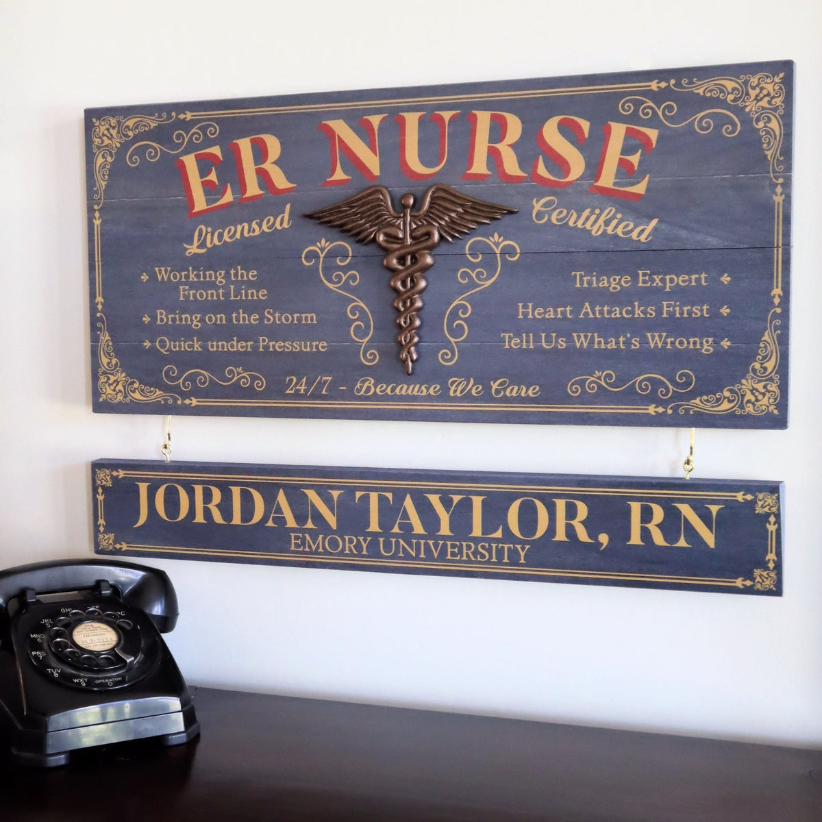 ER Nurse Wood Sign with Optional Personalization – A Simpler Time