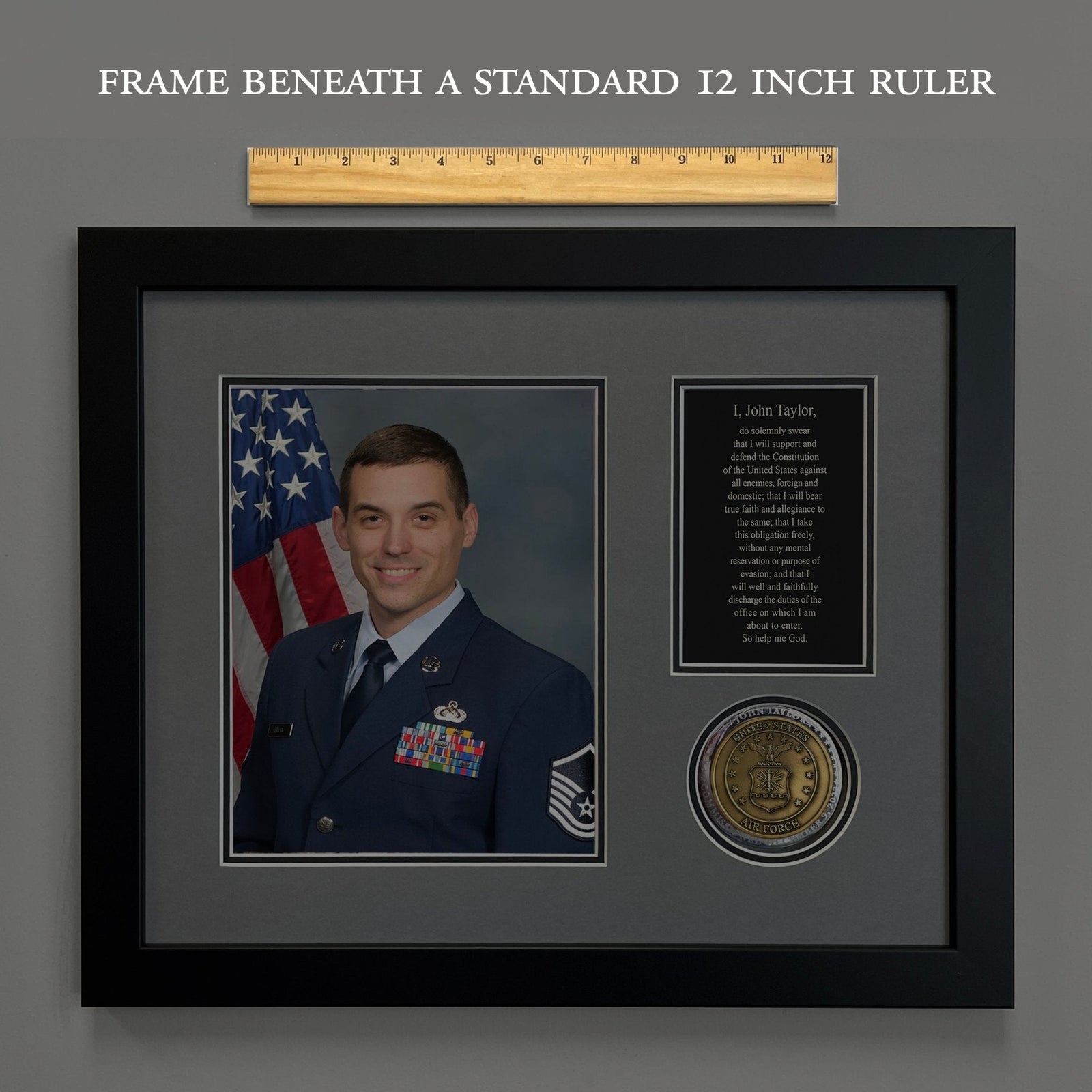 Personalized Air Force Photo Frame With Raised Medallion – A Simpler Time