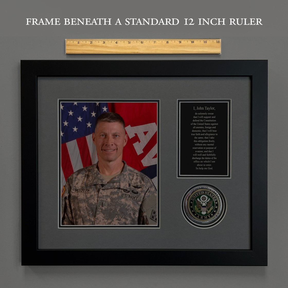 Personalized Army Photo Frame With Raised Medallion – A Simpler Time