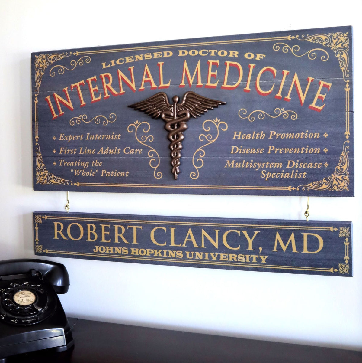 Internal Medicine Wood Sign with Optional Personalization – A Simpler Time