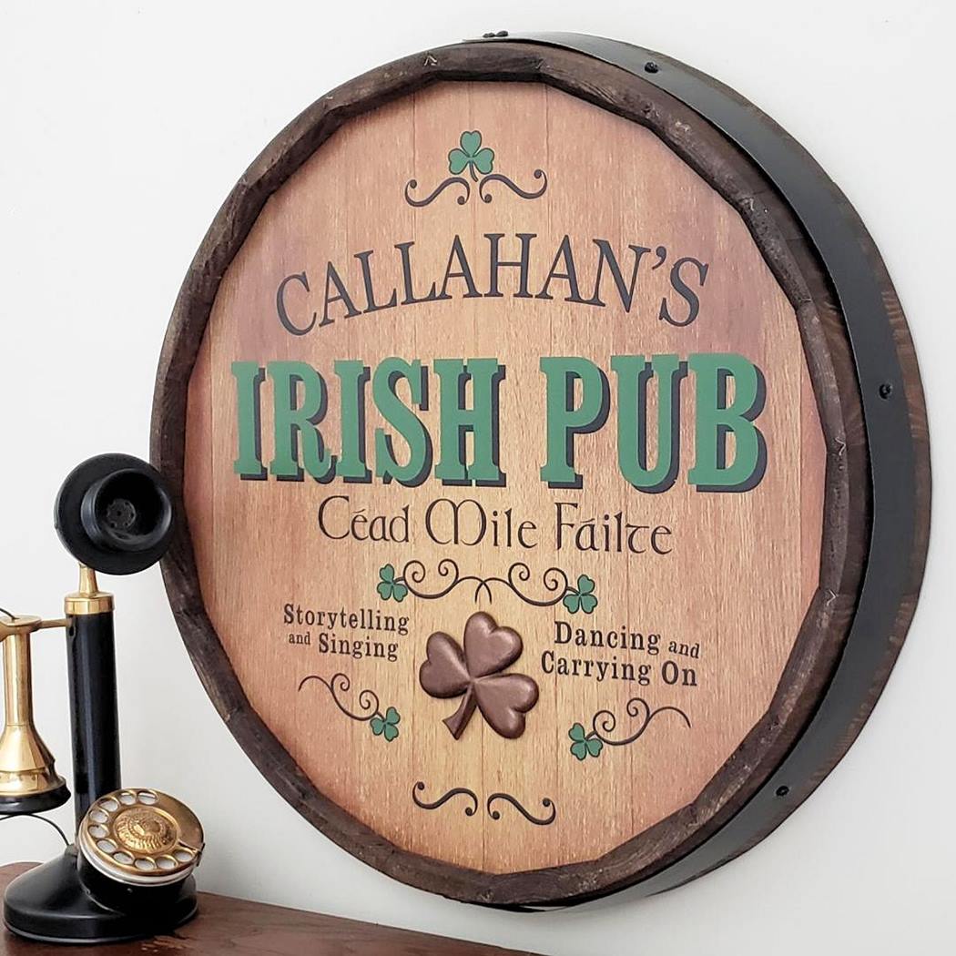 Irish Pub Personalized Barrel End Sign – A Simpler Time