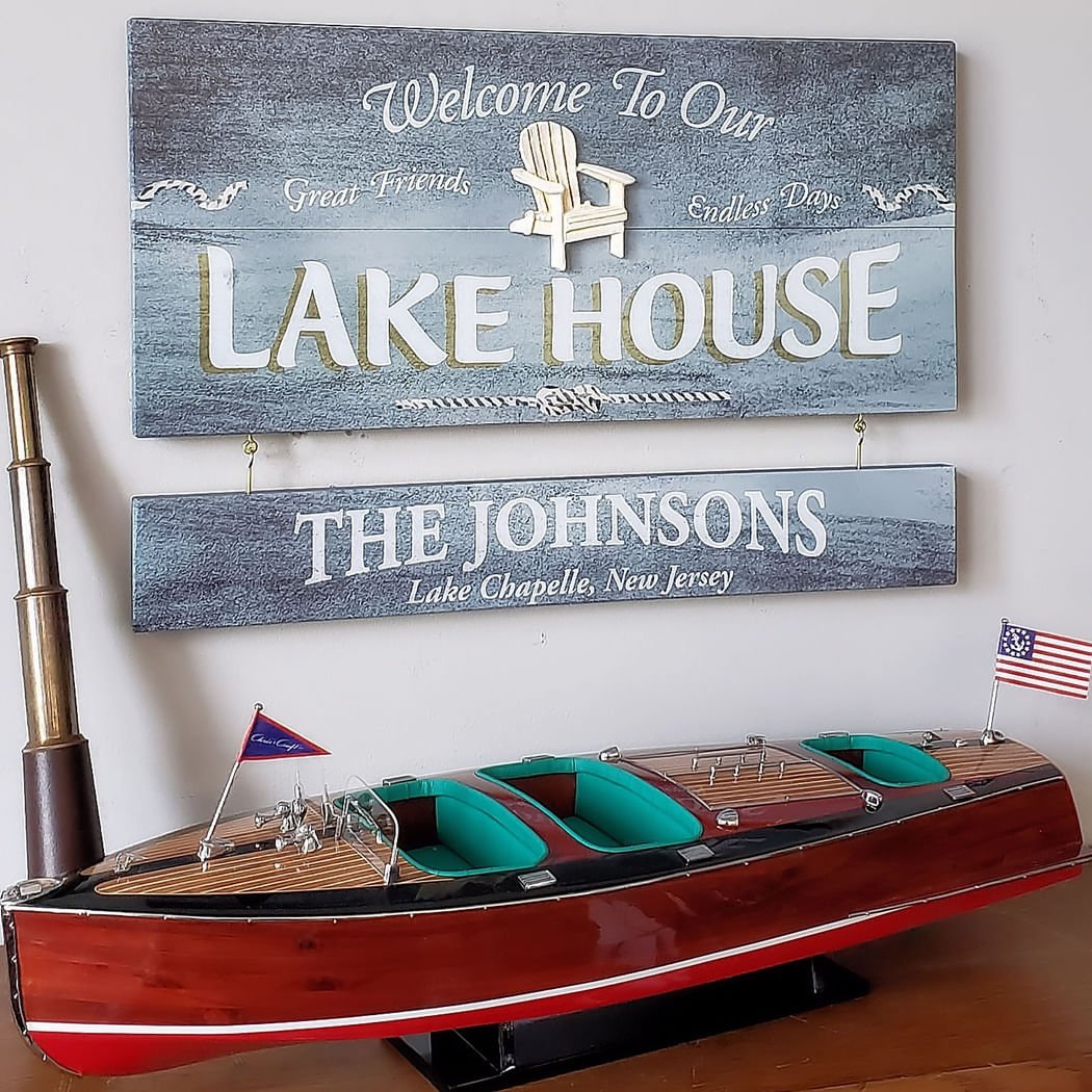 Lake House Wood Sign With Optional Personalization – A Simpler Time