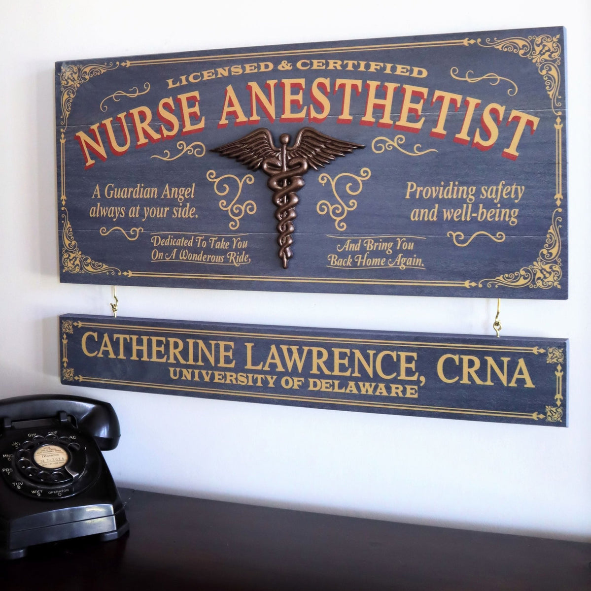 Nurse Anesthetist Wood Sign with Optional Personalization – A Simpler Time