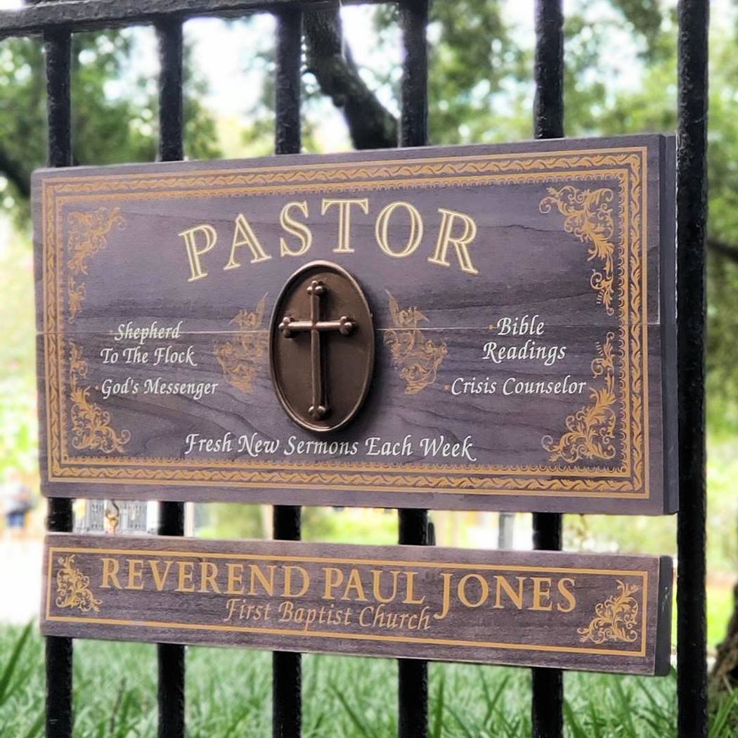 Pastor Wood Sign with Optional Nameboard – A Simpler Time