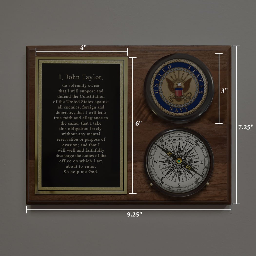 Personalized U.S. Navy Color Compass on Plaque – A Simpler Time