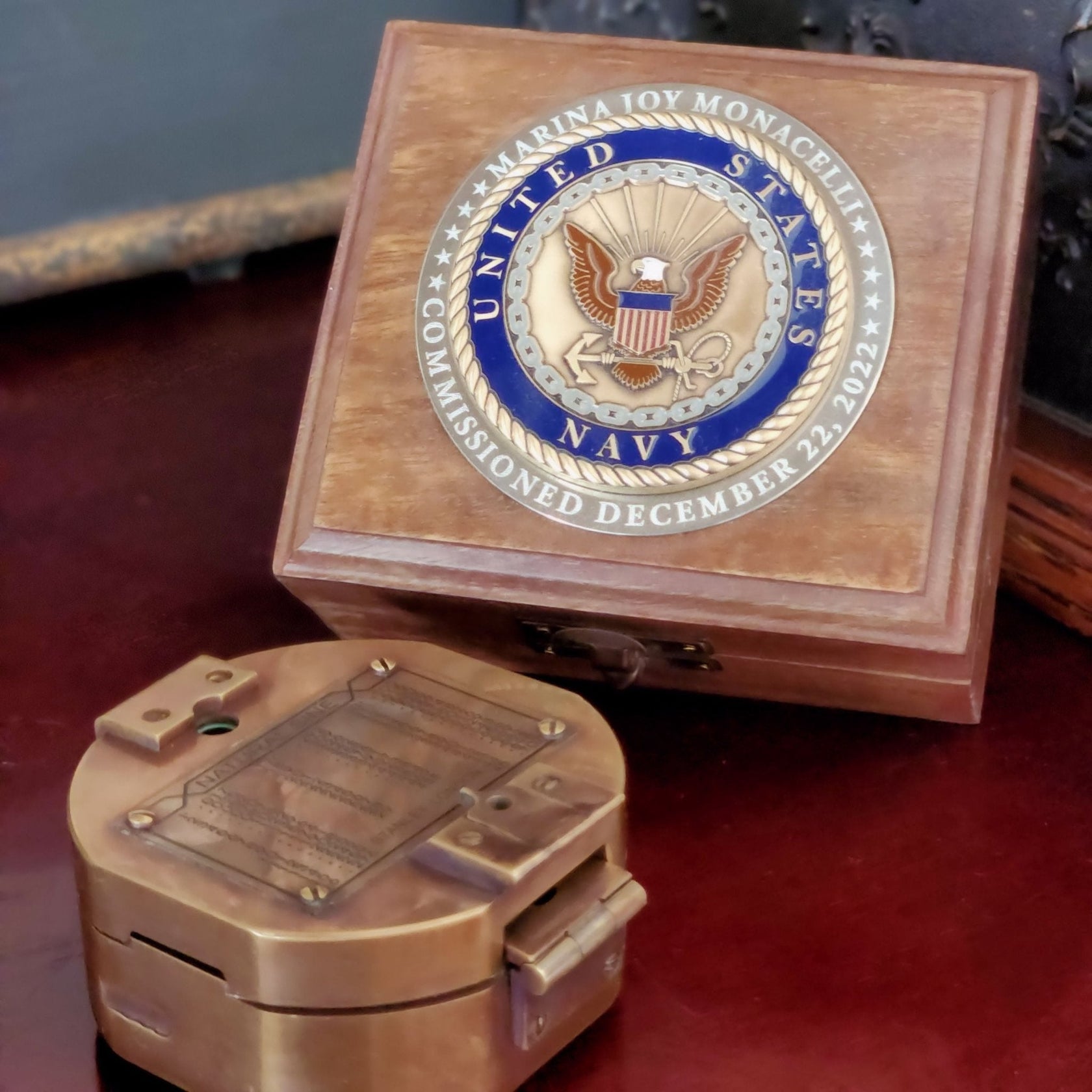 Personalized U.S. Navy Military Compass – A Simpler Time