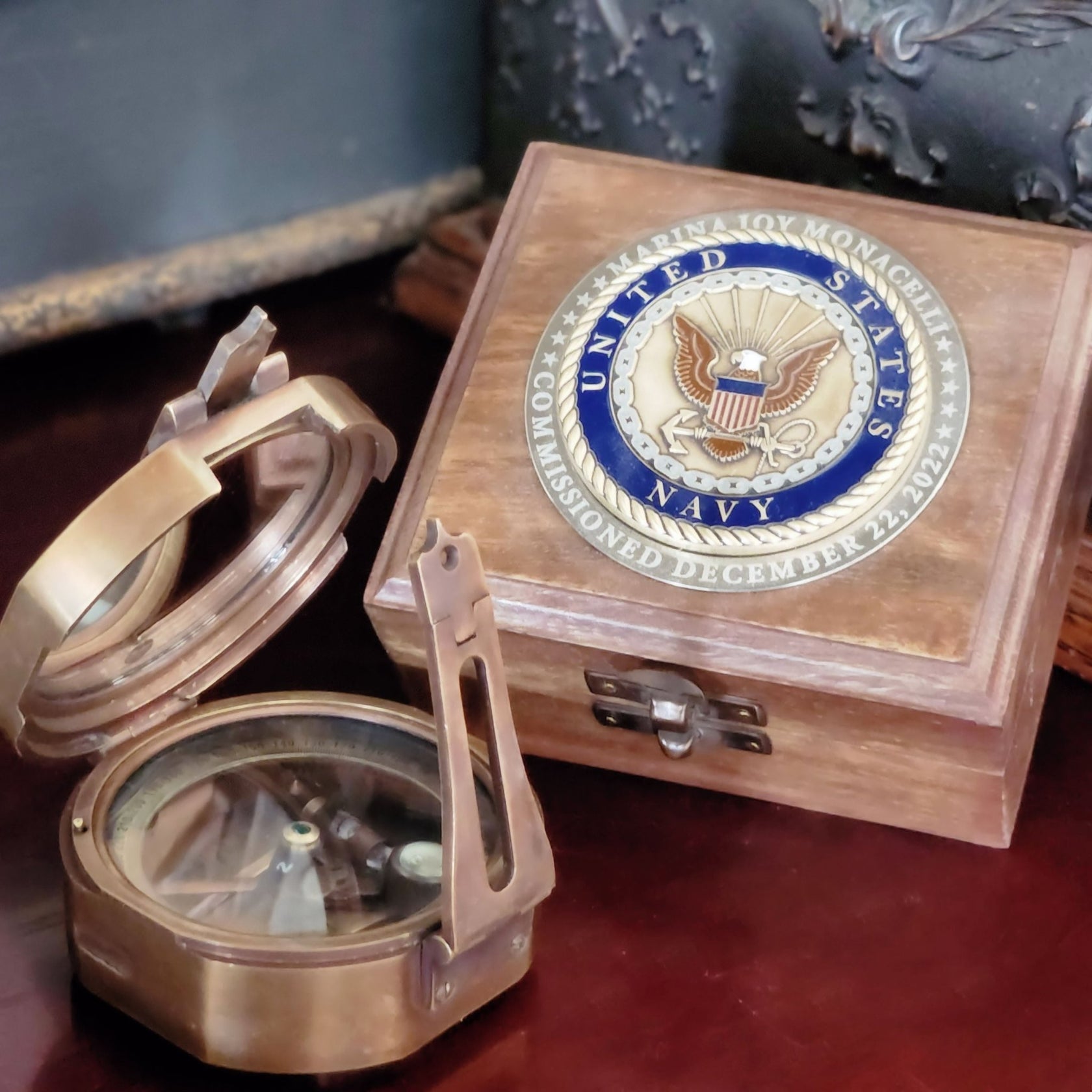 Personalized U.S. Navy Military Compass – A Simpler Time