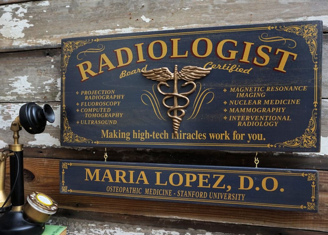 Radiologist Wood Sign with Optional Personalization – A Simpler Time