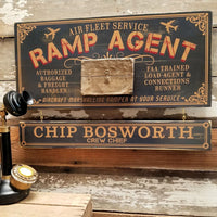 Ramp Agent Wood Sign with Optional Personalization – A Simpler Time